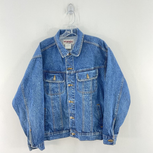 Wrangler | Jackets & Coats | Wrangler Navy Blue Cotton Denim Stone ...